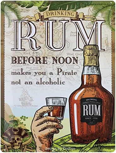 DODINO Rum Metal Sign, 30 x 40 cm Gift Idea for Rum Fans, Metal, Retro ...