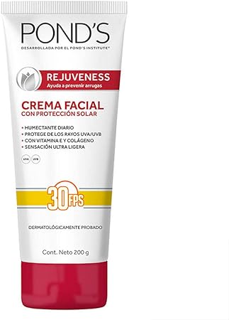 Pond's Crema Facial Rejuveness con Factor de Protección Solar 30, 200 g ...