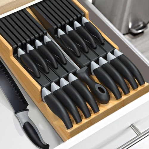 Snapklik.com : In-Drawer Knife Block Set Without Knives, Kitchen Black ...