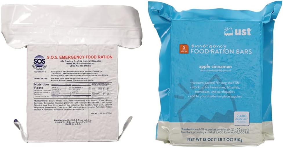 Amazon.com: S.O.S. Rations Emergency 3600 Calorie Food Bar (Cinnamon ...