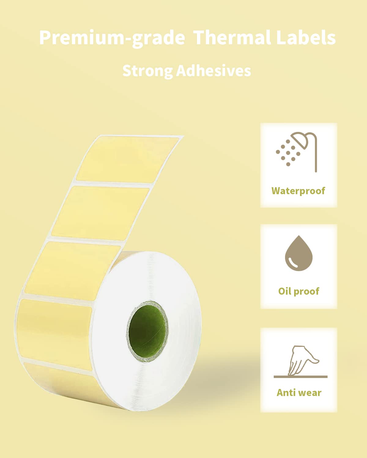 Snapklik.com : 225”x125” Yellow Direct Thermal Labels, Self-Adhesive ...