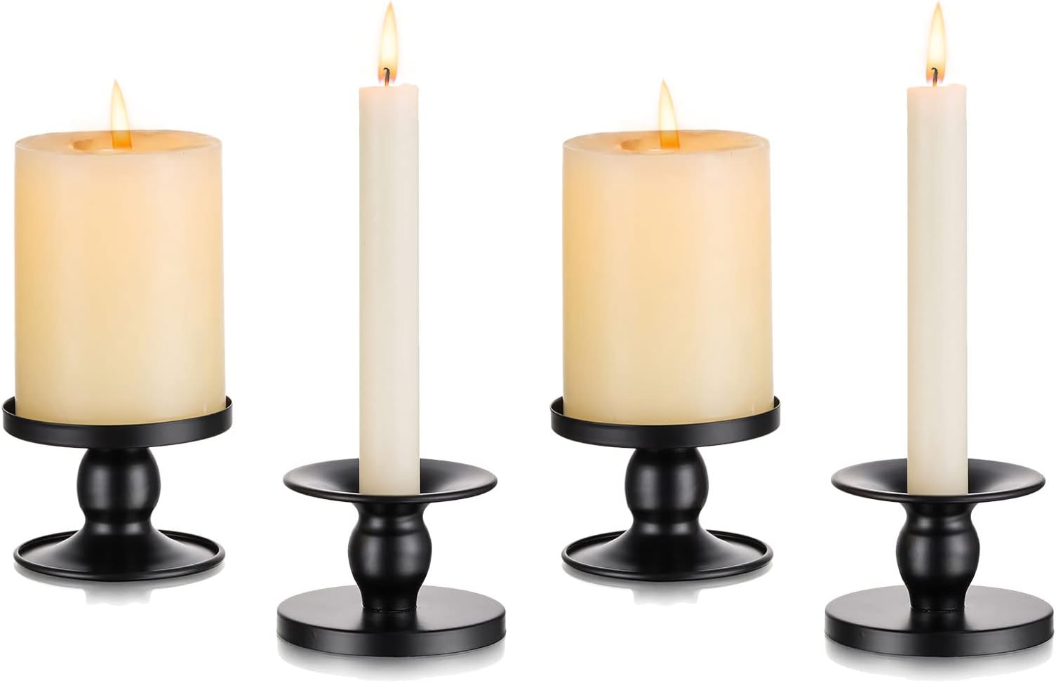 Amazon.com: Foraineam 4 Pack Metal Candle Holder, Black Candlestick ...