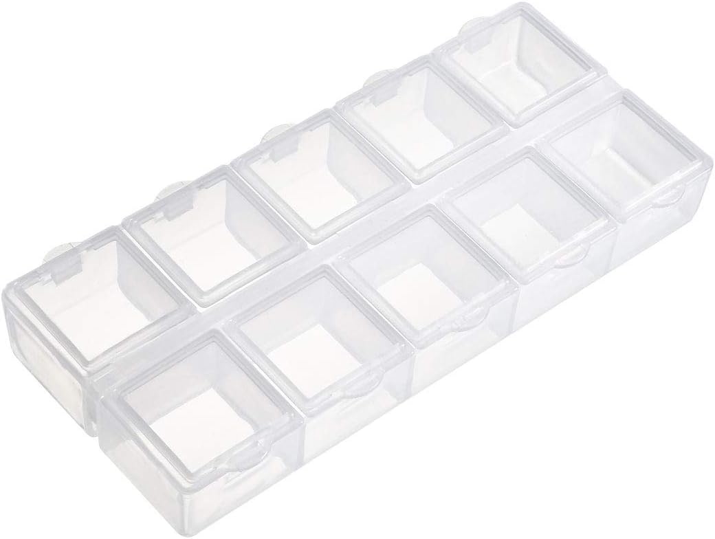 Amazon.com: uxcell Component Storage Box - Plastic Fixed 10 Grids w ...