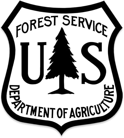 Amazon.com: White US Forestry Shield Shaped Sticker Decal (Logo Forest ...