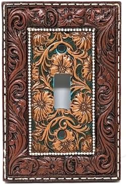BestGiftEver Western Cowboy Tooled Leather Design Resin Single Toggle ...