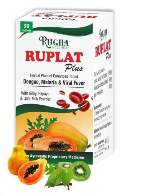Buy RUGHA RUPLAT Plus Herbal PLATELET ENHANCES Tablet,Dengue, Malaria ...