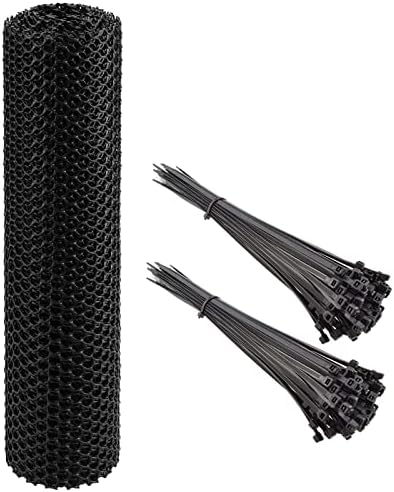 TAICHEUT 15.7 Inch x 49 Ft Black Plastic Chicken Wire Fence, Decorative ...