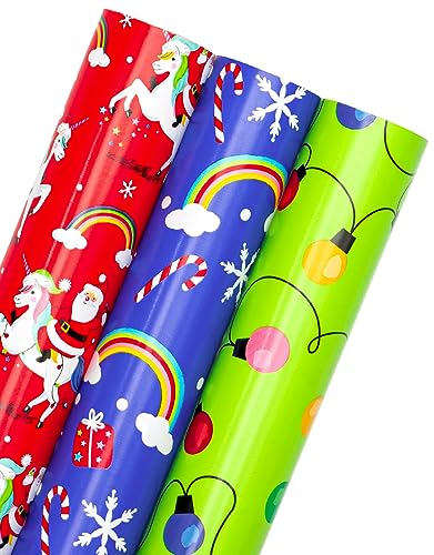Snapklik.com : Christmas Wrapping Paper Roll - Mini Roll - 3 Rolls - 17 ...