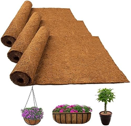 Fengaim Natural Coco Liner Roll, 3 Rolls 1m*0.4m/40" x 16" Coconut ...