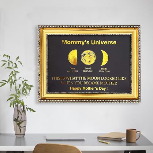 Amazon.com: CUSTNEY Mommy's Universe Moon Phase Picture Frame With Kid ...