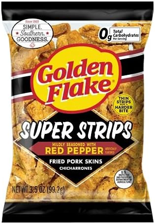 Amazon.com: Golden Flake, Red Pepper Super Strips Fried Pork Skins ...