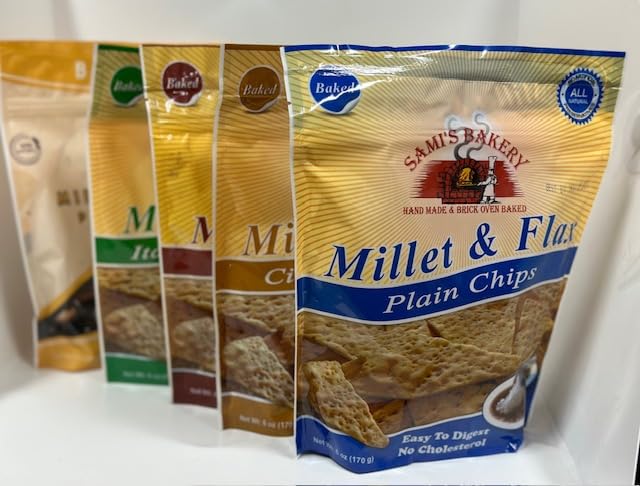 Amazon.com: Sami's Bakery Millet & Flax Chips 5 Flavor Sampler 6 oz per bag