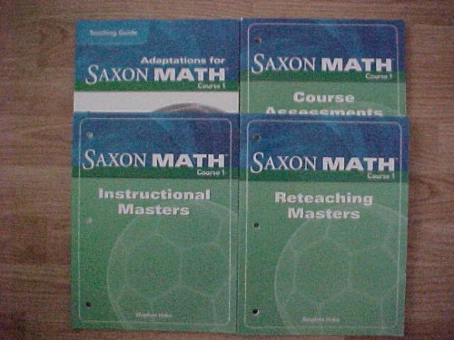 Package of 4 Saxon Math Course 1 2007 Teacher Resource Books / Reteaching Masters / Adaptations ...