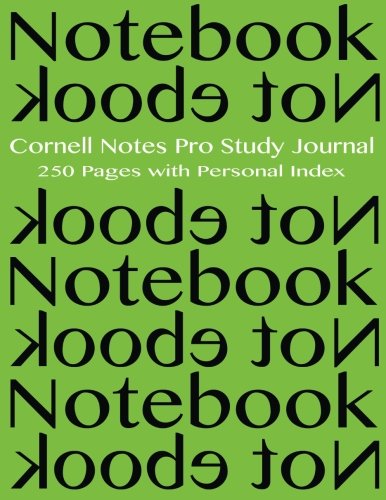 Cornell Notes Pro Study Journal 250 pages with Personal Index: Notebook ...