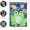 Amazon.com : Evergreen Flag Welcome Friends Frog Burlap Spring Garden ...