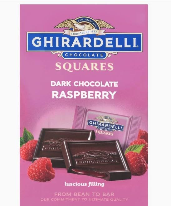 Amazon.com: Ghirardelli, Dark Chocolate Raspberry Squares, 9 oz Bag