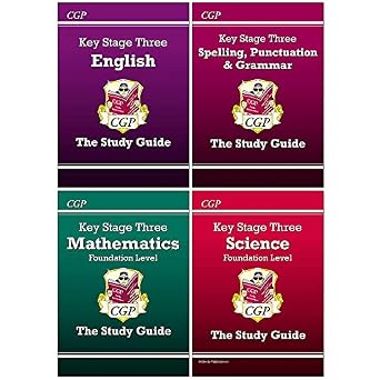 Key Stage 3 Study Guides Foundation Level Collection 4 Books Set By CGP ...