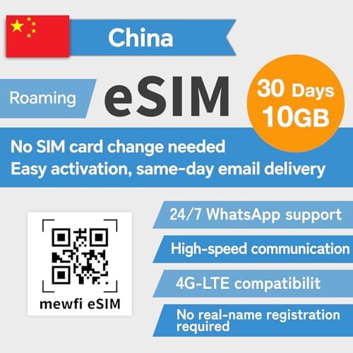 Amazon.com: mewfi eSIM China 30 Days 10 GB, Activation Required, for esim Compatible Devices, 4G ...