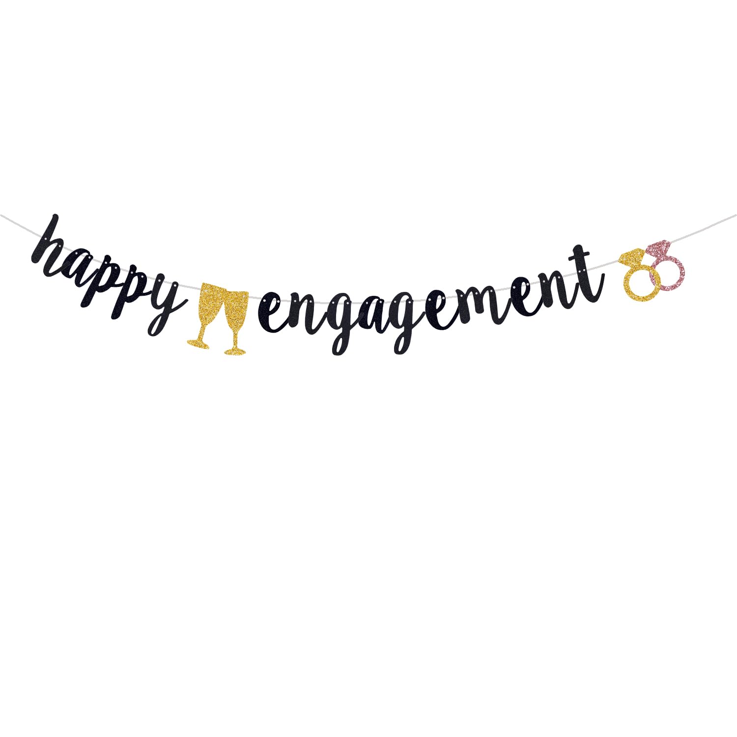 Amazon.com: Happy Engagement Banner for Engagement/wedding/Bachelorette ...