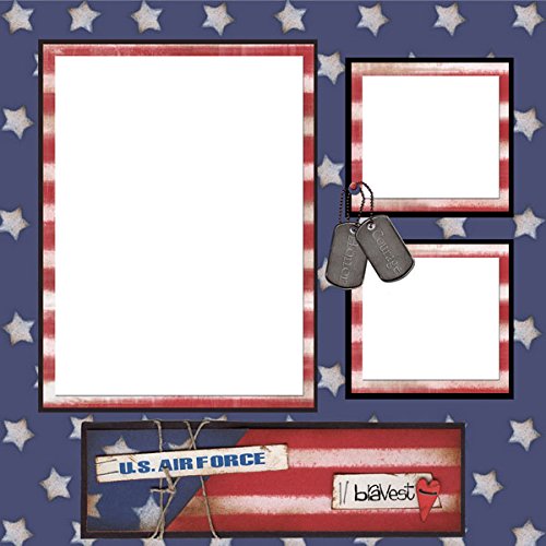 Amazon.com: Air Force, with frames, Military scrapbook paper, 5 sheets ...