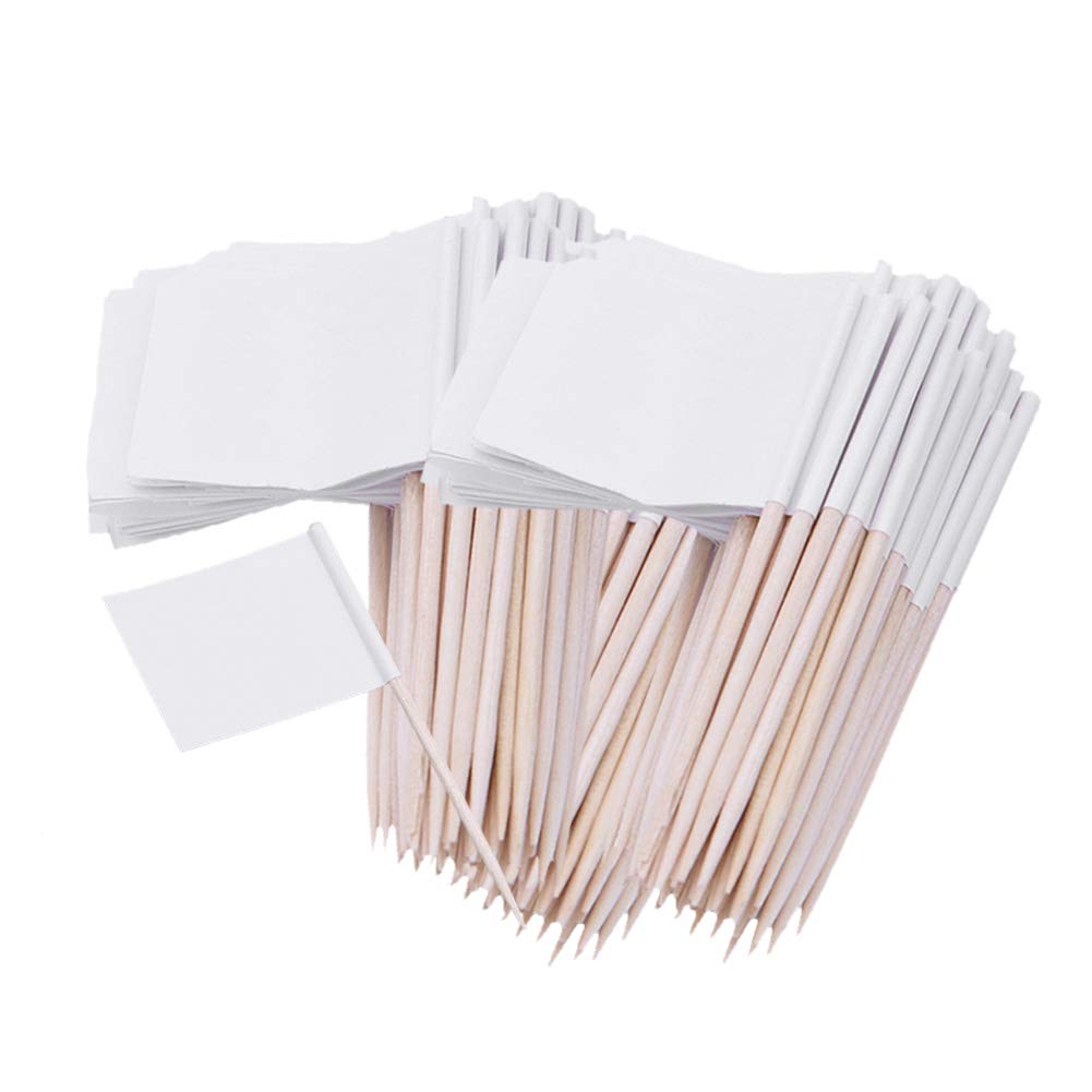 Buy 200 Blank Toothpick Food s White Cocktail s Cheese Labels Cake ...