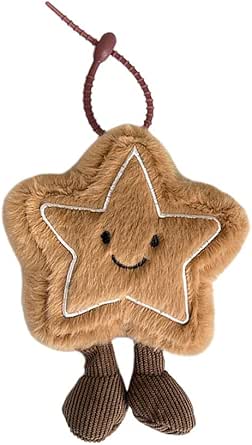 Amazon.com: Super Cute Happy Smiling Face Hamburger/Brown Star Keychain ...