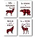 Amazon.com: TANXM Buffalo Plaid Decor, Animals Wall Art Prints, Buffalo ...