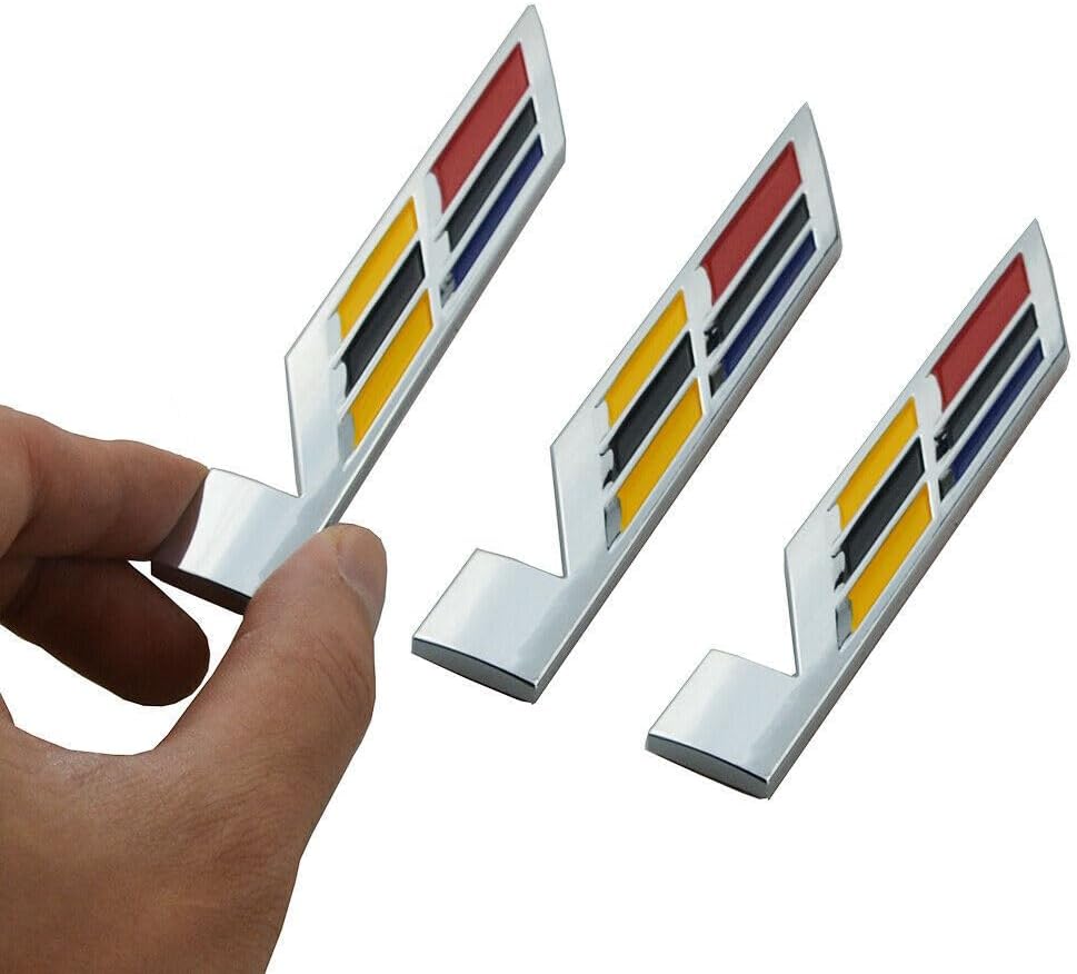 Amazon.com: 3pcs New V Car Body Trunk Lid Sticker Badge Emblem ...