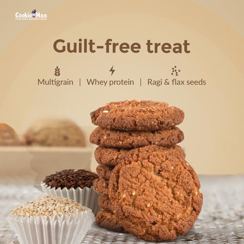 CookieMan Sugar Free Multigrain Protein Cookies - Pack of 2, 300g ...