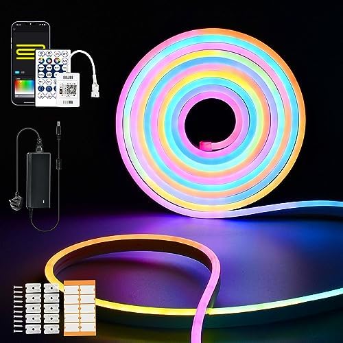 INDARUN Smart WiFi RGBIC Neon Led Strip Light 3M Waterproof IP67 12V 5A ...