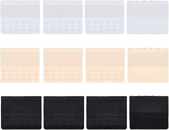 BENECREAT Pack of 12 Soft and Comfortable Bra Extension 6 Hook Stretchy ...