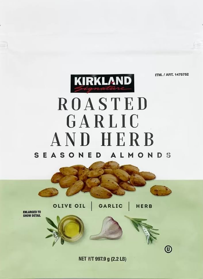 Kirkland Signature - Almendras sazonadas con ajo asado y hierbas, 2.2 ...