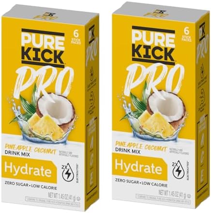 Amazon.com : Pure Kick Pro Pineapple Coconut Powdered Drink Mix - Pack ...