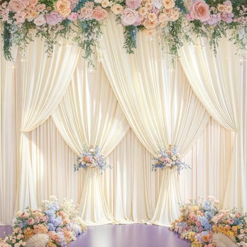 Amazon.com: Wedding Stage Decorations Backdrop Party Drapes with Swag ...