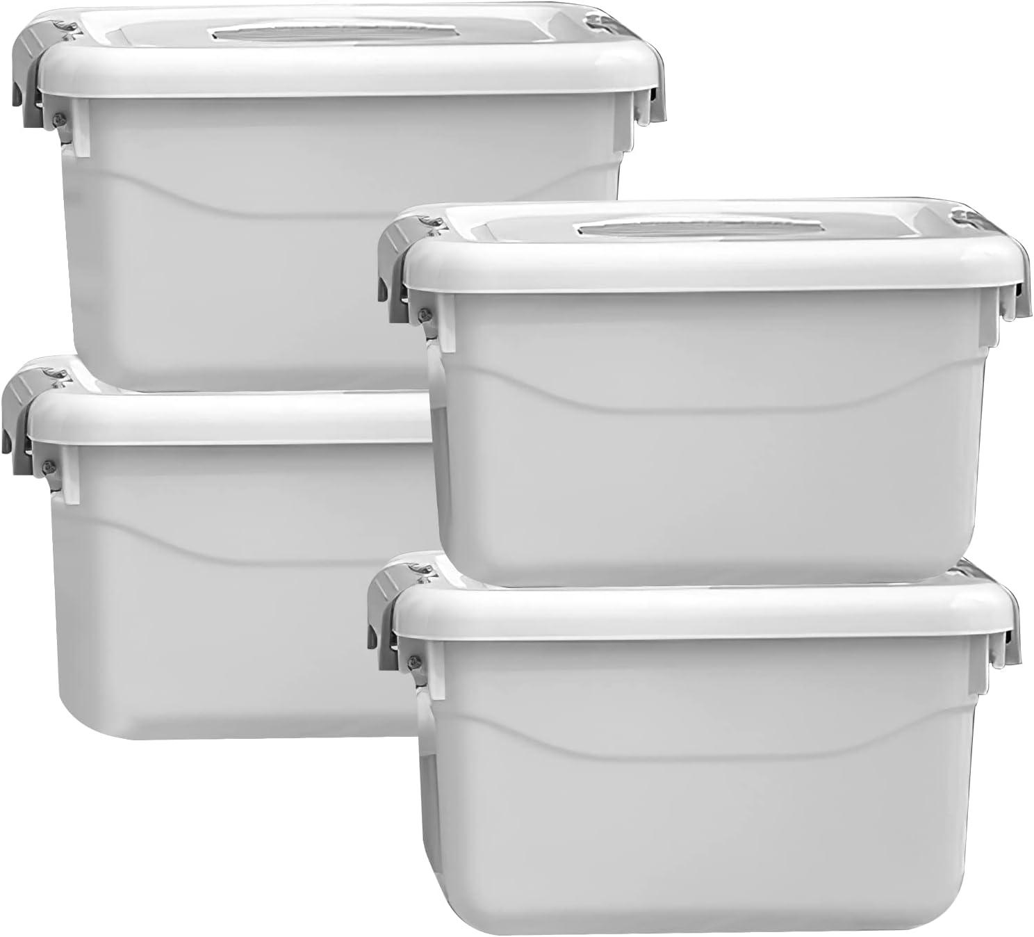 Amazon.com: GONICVIN Plastic Storage Boxes, 4 x 25L Storage Boxes with ...