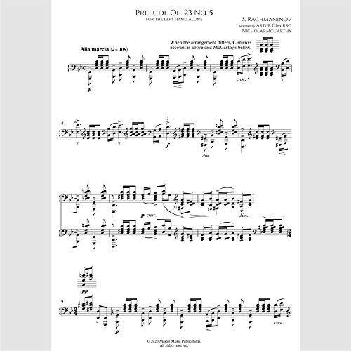 Rachmaninov Prelude Op. 23 No. 5 G minor Arranged for the Left Hand ...