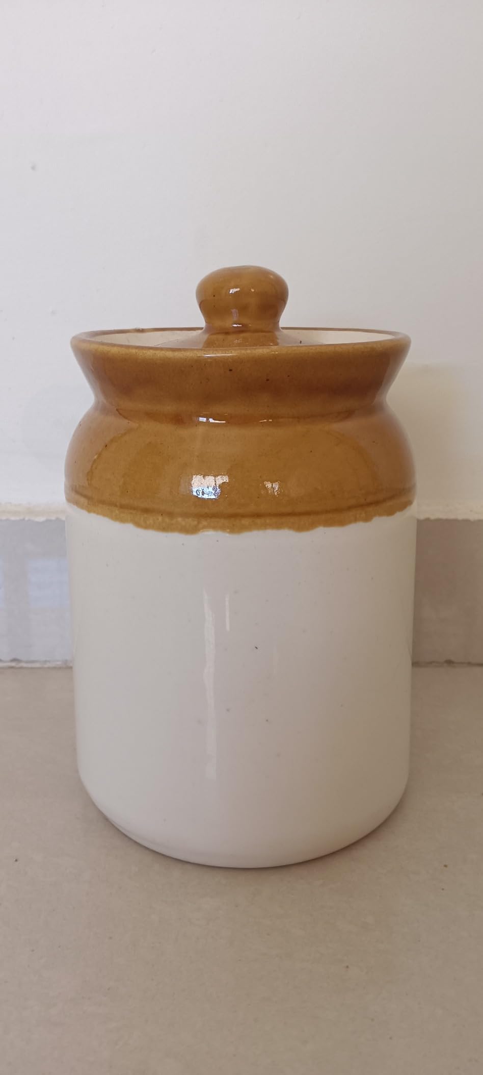 Azrylix Handmade Ceramic Pickle Jar with Lid | Achar Container | 1000ml ...