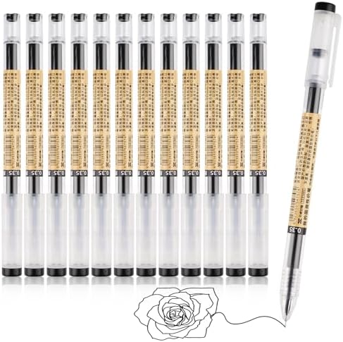BEMLP Gel Ink Pen Extra Fine Point Pens Ballpoint Pen 0.35mm Black For ...