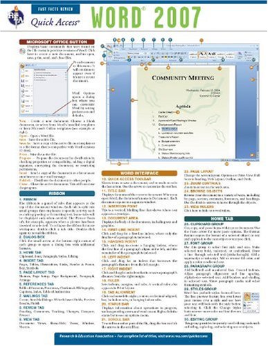 Amazon.com: Word 2007 - REA's Quick Access Reference Chart (Quick ...