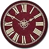 Amazon.com: Nautical Burgandy Wall Clock | Ultra Quiet Quartz Mechanism ...
