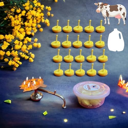Amazon.com: SATVIK 50 Pc Pure Ghee Wicks for Puja (Upto 30 Mins) Pooja ...