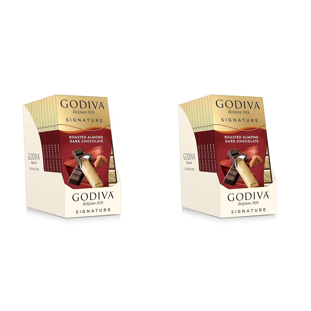 Amazon.com : Godiva Chocolatier Signature Roasted Almond Dark Chocolate, 12-Ct. (8 pc. each ...