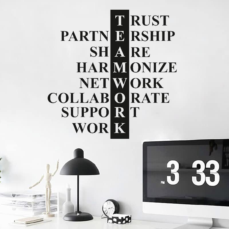 Amazon.com: Teamwork Related Motivation Words Decal Office Meeting Room ...