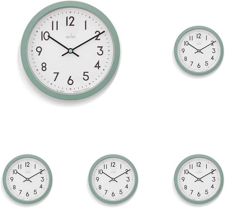 Acctim Elstow 22845 Wall Clock in Meadow Green (Pack of 5) : Amazon.co.uk: Home & Kitchen