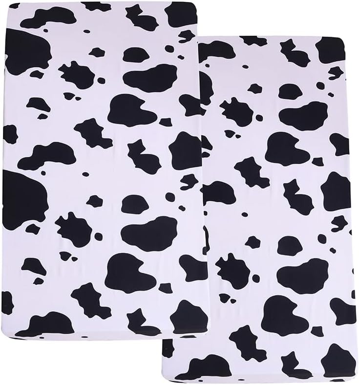 Amazon.com: KWLOVER Soft Skin-Friendly Cow Printed Crib Sheet for Boys ...
