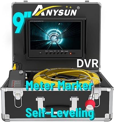 Amazon.com: Anysun Self-Leveling Sewer Inspection Camera - 100ft, 9 ...