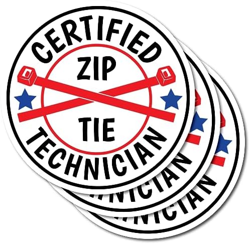 Amazon.com: (3Pcs) Certified Zip Tie Sticker Funny Technician Mechanic ...