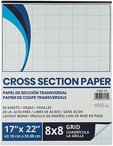 Amazon.com : Pacific Arc Cross Section Paper Pad, 50 Sheets, 17 Inch x ...