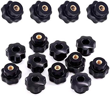 Swpeet 15Pcs M6 7 Star Through Hole Knob Female Thread Nut Clamping ...