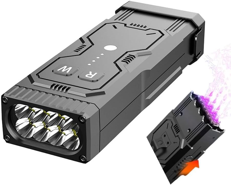 TianHapyp Multi Function Rechargeable Self-Defense LED Flashlight with ...